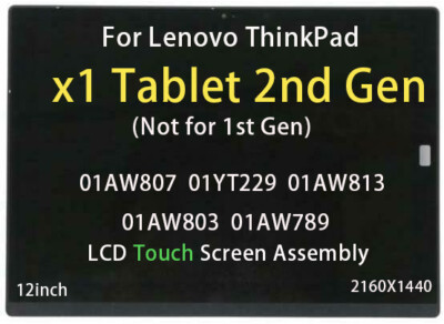 For Lenovo ThinkPad X1 Tablet 2nd Gen LCD Touch Screen Display Assembly ...