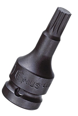 Genius Tools 1/2" Dr. M10 Triple Square Impact Bit Socket, 76mmL (CR-Mo ...
