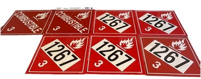 Seven (7) “COMBUSTIBLE/1267 (Flammable Liquid)” Placards for Semi's and ...