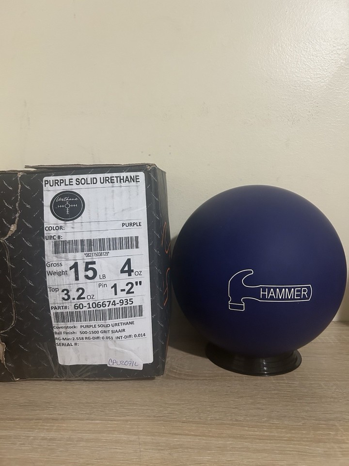 Hammer purple solid urethane 15lb bowling ball new in box FREE S/H | eBay