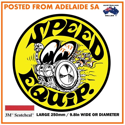 NEW VINTAGE SPEED EQUIP STICKER X-LARGE 250mm DIA / WIDE HOT ROD | eBay ...