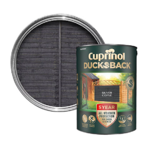 Cuprinol 5 Years Ducksback Garden Shed & Fence Paint Silver Copse ...