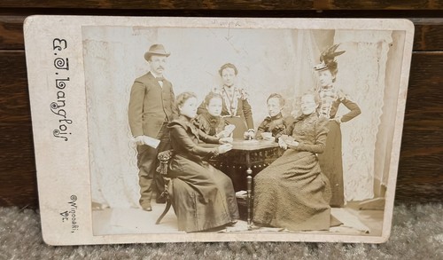 Cabinet Card Photo - 4 Sisters Playing Cards - Brattleboro, Vermont ...