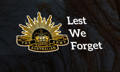 ANZAC DAY LEST WE FORGET ARMY CREST STICKER / DECAL CAR VAN WINDOW 210 ...