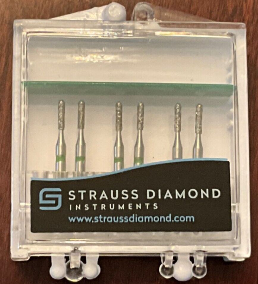 Strauss Dental Diamond Burs 6/pk 838-010C Round End Cylinder Coarse FG ...