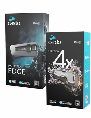 Cardo Packtalk Edge + Freecom 4X Bluetooth Motorcycle Intercom Combo ...