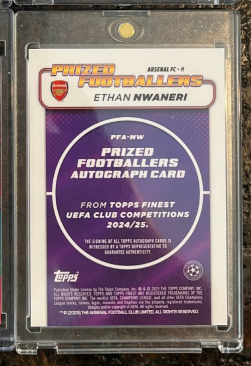 2024-25 Topps Finest UEFA ETHAN NWANERI PF - Red Refractor Rookie Auto #'d 3/5 | eBay