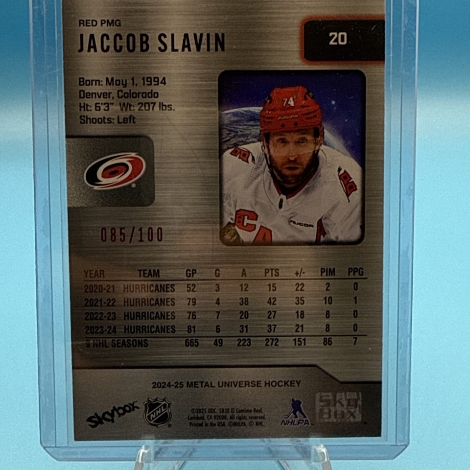 2024-25 METAL UNIVERSE HOCKEY RED PMG #/100 CAROLINA HURRICANES Jacob ...