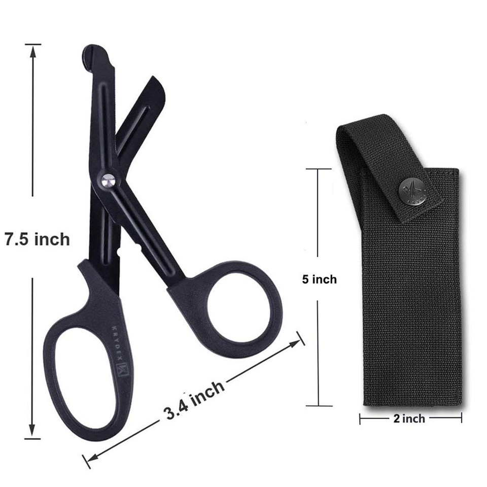 KRYDEX Tactical Medical Shears Pouch Tactical EMT Scissor Sheath MOLLE ...