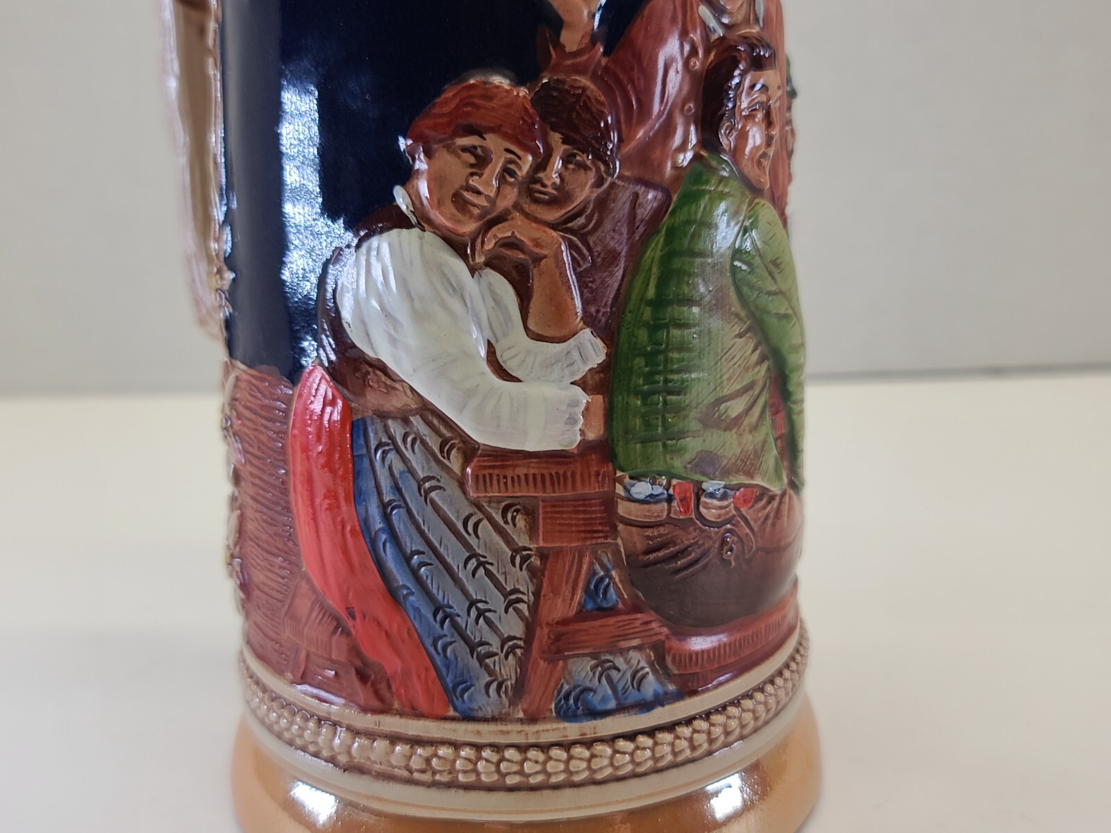 11” Vintage Western Germany Gerz Ceramic Beer Stein Pewter Lid Mug ...