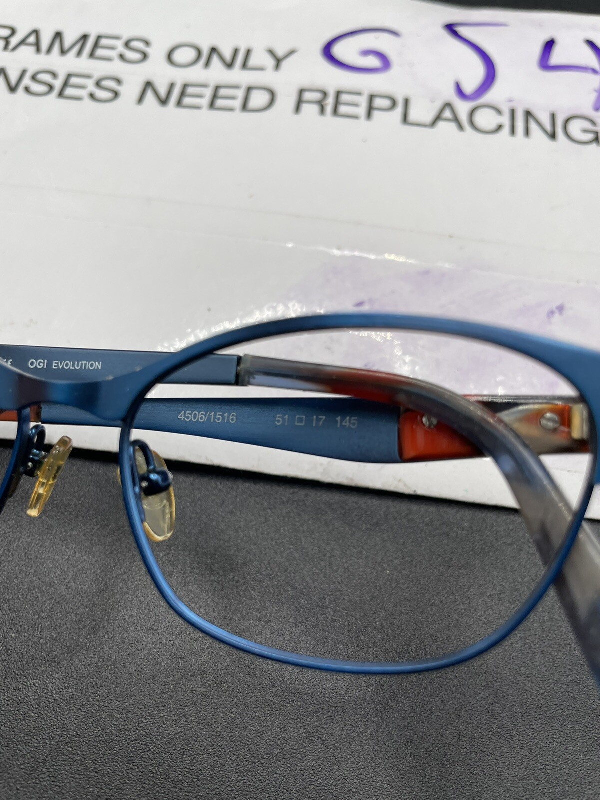 OGI EVOLUTION 4506 1516 BLUE EYEGLASSES GLASSES FRAME 51-17-145mm Japan ...