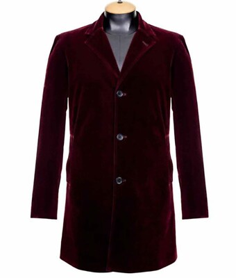 Men 12th Doctor Who Peter Capaldi Velvet Formal Cosplay Costume Jacket ...