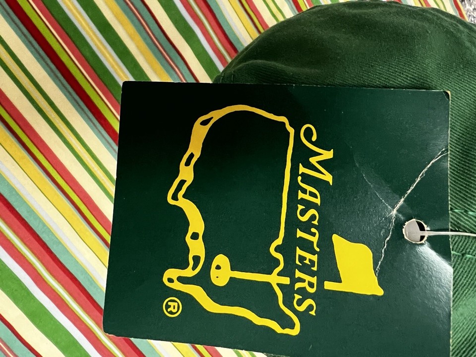 Masters Golf American Needle Green Embroidered Logo Strap Back Cap ...