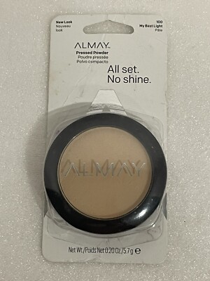 Almay Pressed Powder All Set No Shine Hypoallergenic #100 My Best Light ...