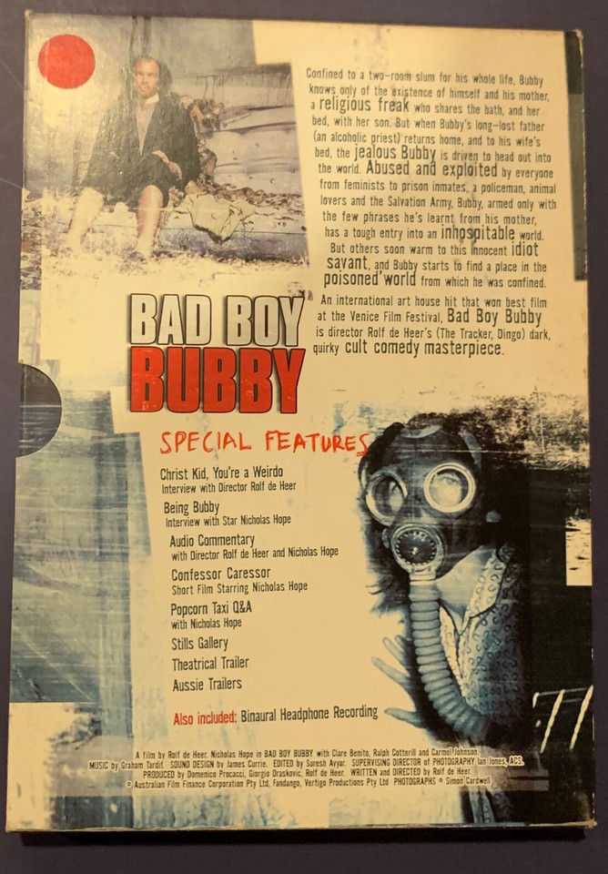 BAD BOY BUBBY 2 Disc collectors Edition DVD w/ Slipcase Nicholas Hope ...