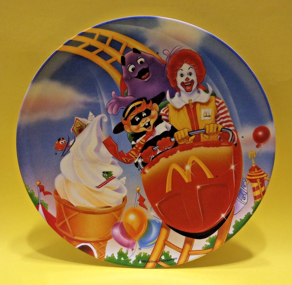 McDonalds Lot of 4 Plates 1989 - 1993 Carnival and Milkshake Lake ...