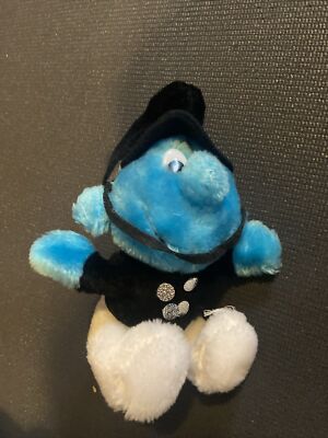 1983 Plush Smurf Police Officer Cop Peyo Wallace Berrie 80's Stuffed ...
