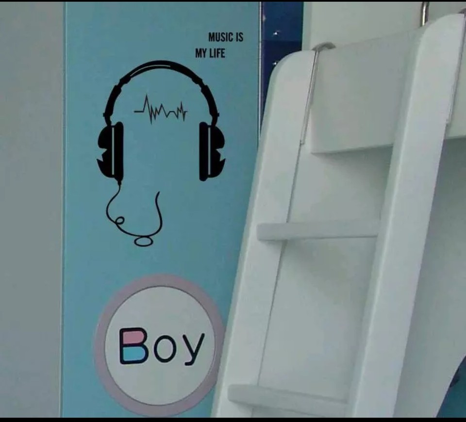 Headset wall Light switch decal sticker boy girl music laptop home ...