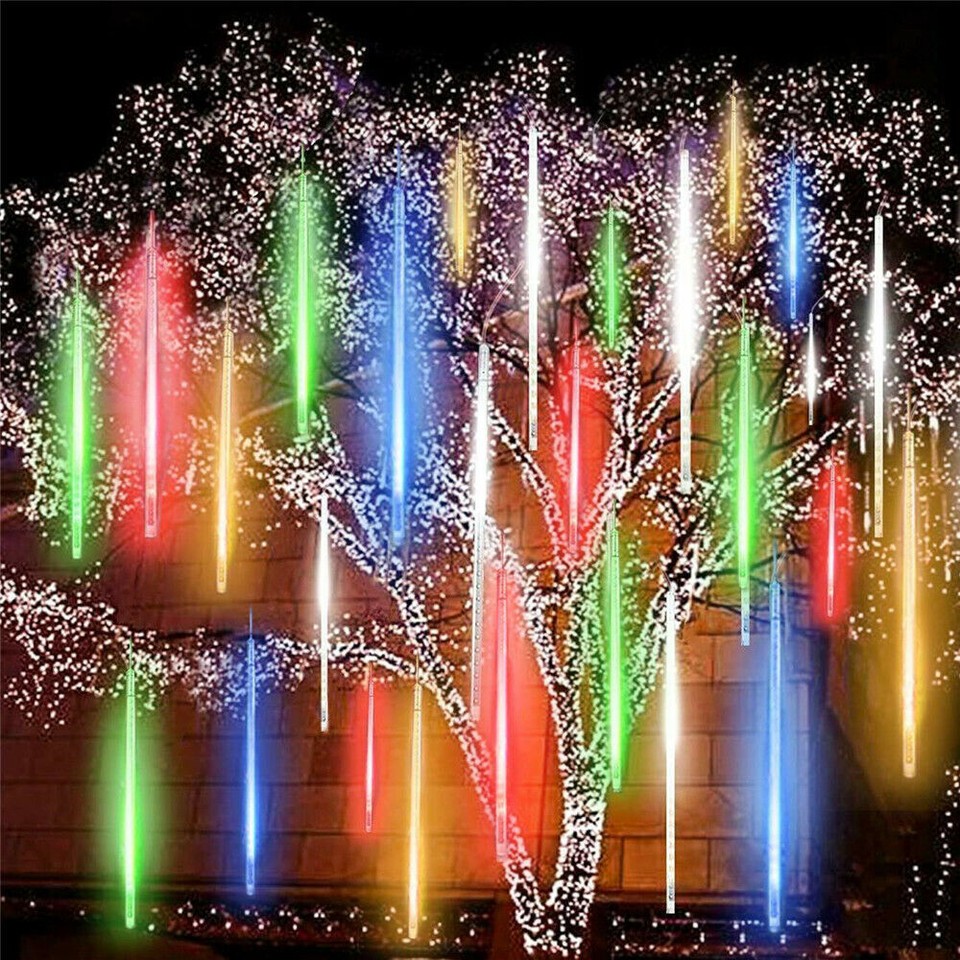 288/192 LED Solar Lights Meteor Shower Rain Tree String Light Xmas ...