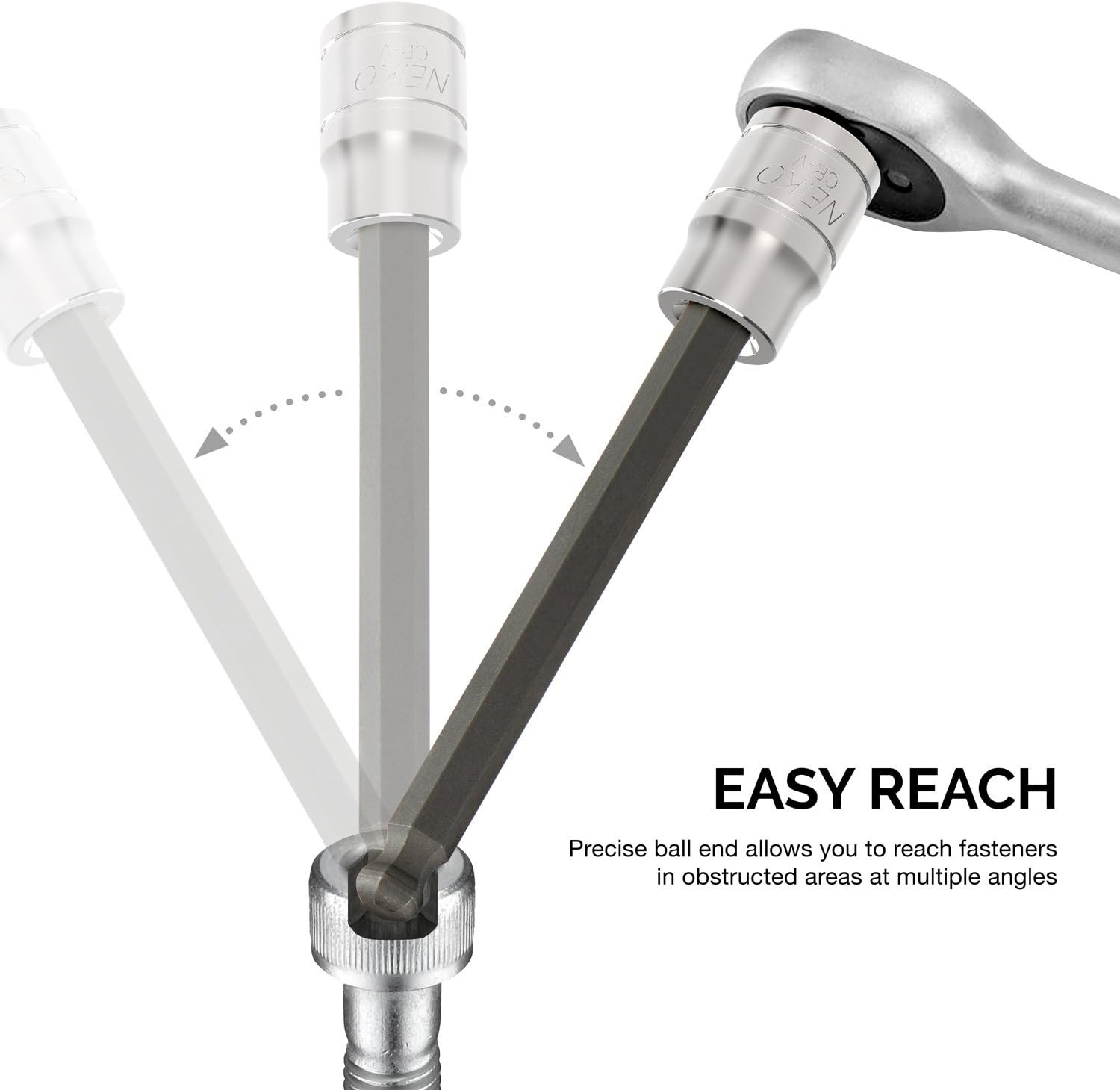 Neiko 10243A 3/8-Inch-Drive Extra-Long Ball-End Hex-Bit 7pc Allen ...