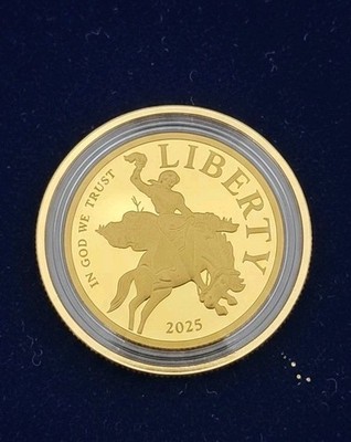 2025 $5 Cook Islands Gold Liberty Mustang Coin .9999 Pure 24K Gold BU ...
