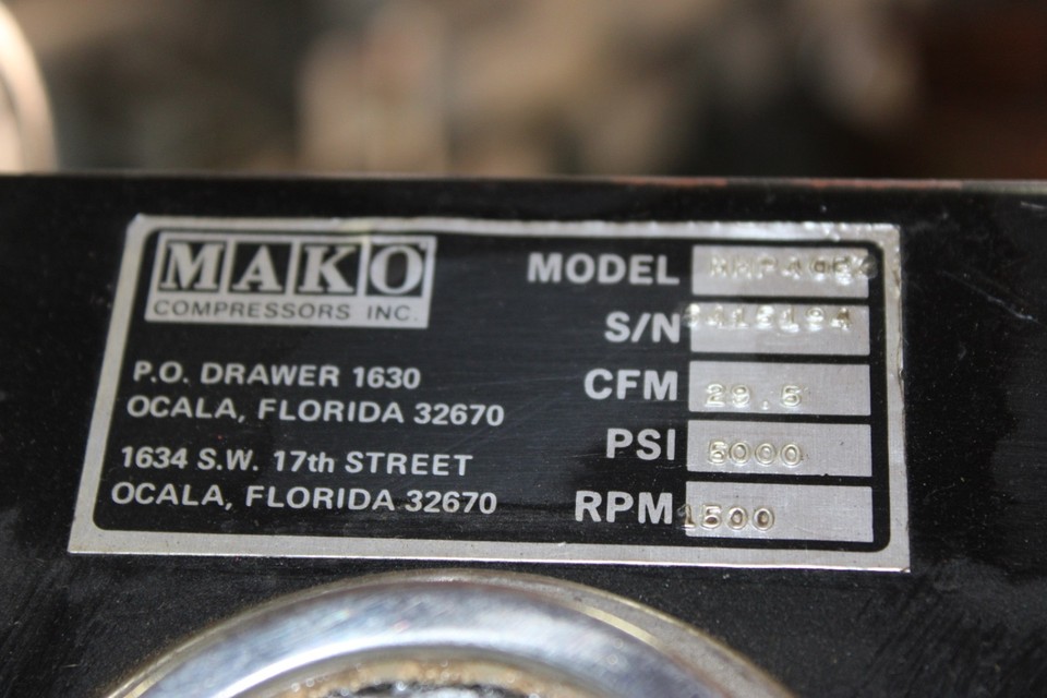 Mako Scuba Paintball Scba Fire High Pressure Breathing Compressor CFM ...