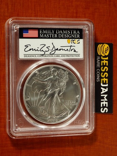 2024 W BURNISHED SILVER EAGLE PCGS SP70 FIRST DAY OF ISSUE EMILY ...