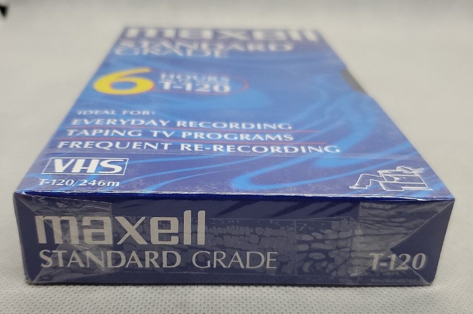 Maxell VHS Standard Grade T-120 Video Tape 6 Hour Blank NEW SEALED VCR ...