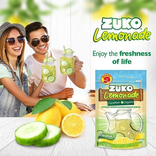 ZUKO Cucumber Instant Powder Drink Family Pack No Sugar Needed 14.1 Oz ...