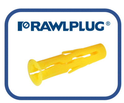 Rawl plug UNO Wall Plugs 5mm Yellow Fixing Raw Plugs Rawl Plugs Brick ...
