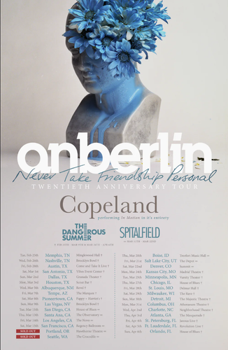 Poster Anberlin Never Take Friendship Personal 2025 Tour Poster, gift ...