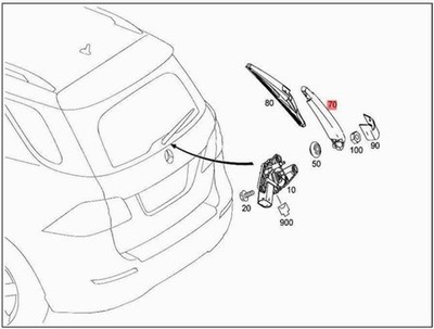 Genuine MERCEDES Gle W164 W166 SUV Rear wiper Wiper arm 1648200744 | eBay