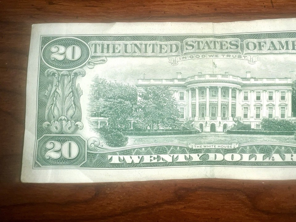 1969 Series $20 Twenty Dollar Bill Federal Reserve Note Bookend Serial ...