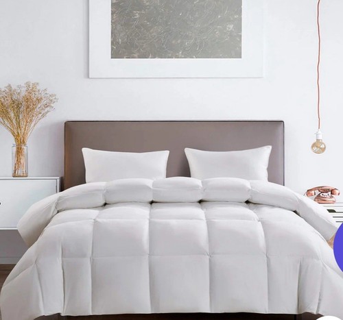 Serta White Goose Feather & Down Fiber Light Extra Warmth Comforter ...