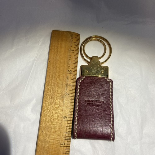 Italian Leather Key chain FIRENZE Italy Plum Gold Keys Designer | eBay