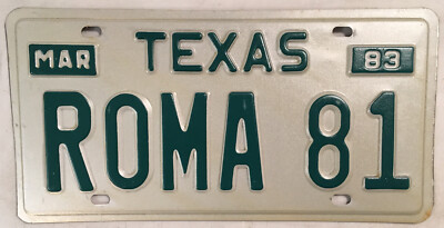 Vanity ROMA 81 ROME 1981 license plate Italia Italy 1983 | eBay