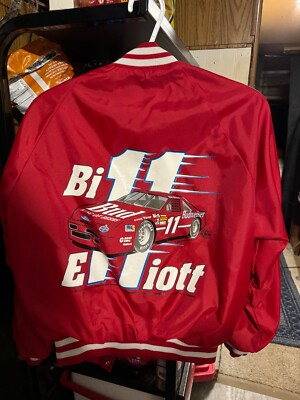 Vintage Small Bill Elliott budweiser #11 satin bomber jacket | eBay