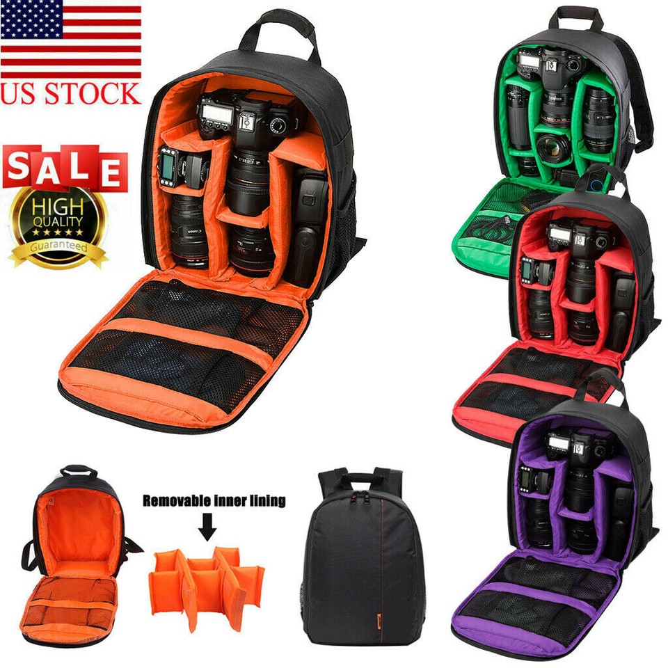 Large Waterproof DSLR SLR Camera Backpack Rucksack Bag Case For Nikon ...
