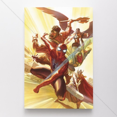 Avengers Alex Ross Poster Canvas Vol 7 #4 Superhero Marvel Comic Book ...