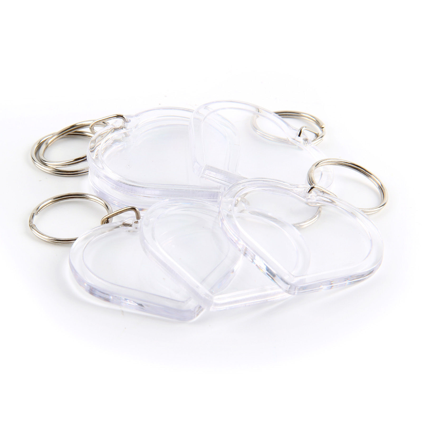 100 PCS ACRYLIC CLEAR PLASTIC KEYRINGS BLANK KEYRING IDEAL FOR PASSPORT ...