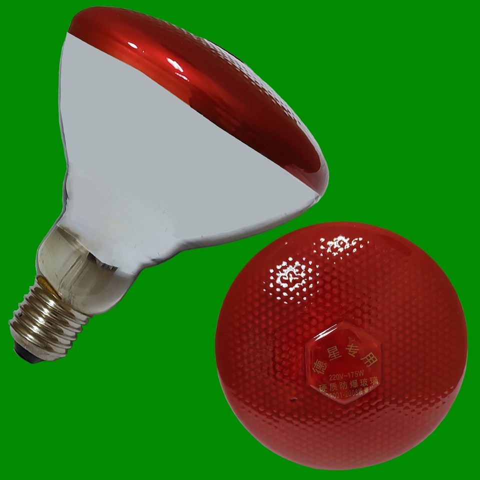 2x 175W PAR38 Infra Red Heat Bulb Ruby Red Light ES E27 Lamp Healthcare ...