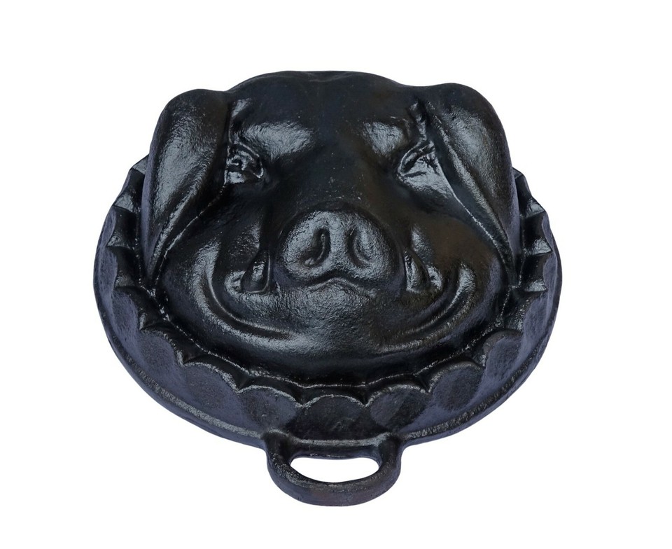 Antique Cast Iron pig`s head pan - Pig mold baking pan - 20th century ...