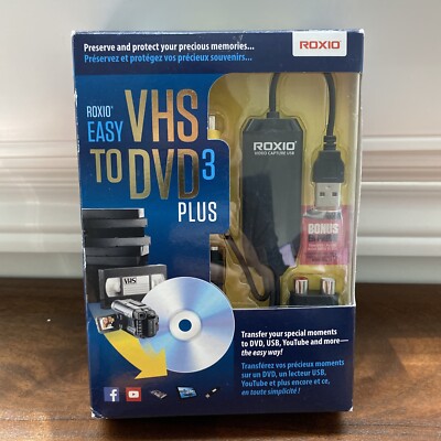 ROXIO Easy VHS to DVD 3 Plus Converter Audio Tapes to CDs Brand New OB ...