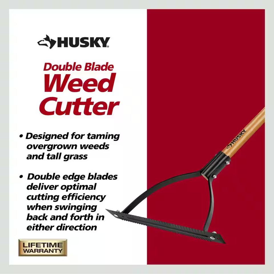 NEW Durable Double Blade Weeder Cutter Hardwood Handle for Tall Grass ...