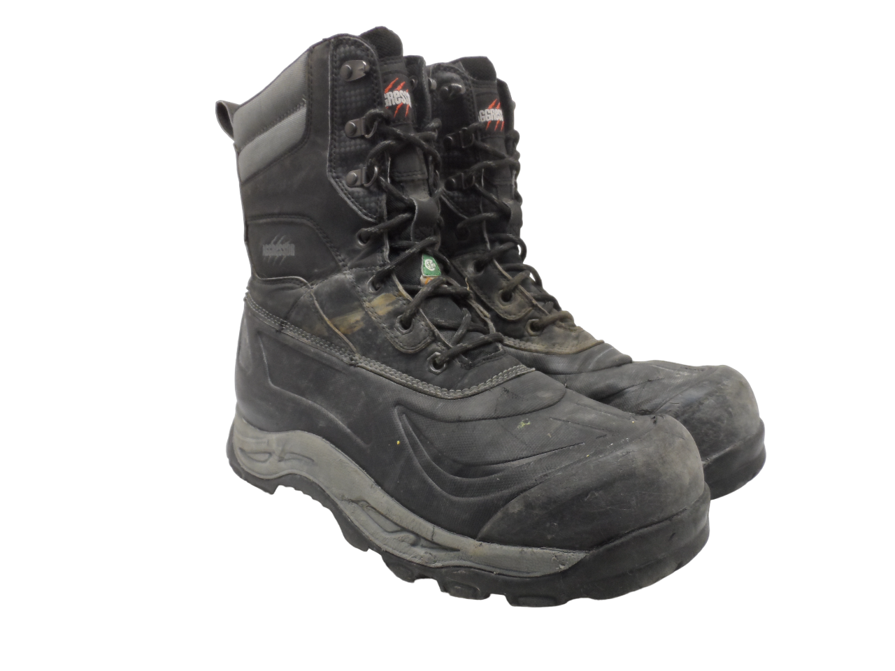 Aggressor Men's 8" 8910 Steel Toe Steel Plate WP Work Boots Black/Gray ...
