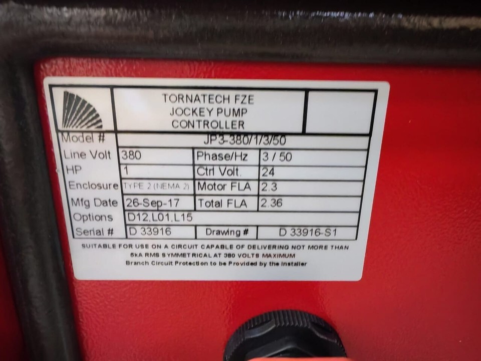 TORNATECH JP3-380/1/3/50 TORNATECH FZE JOCKEY PUMP CONTROLLER | eBay