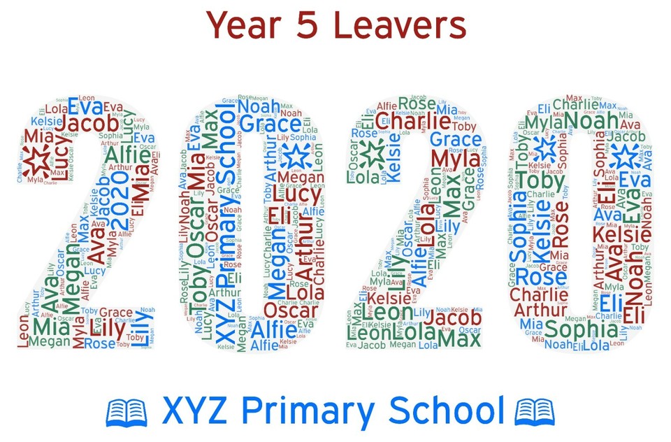 Personalised Word Art Teacher Gifts School Class Leavers End of Term ...