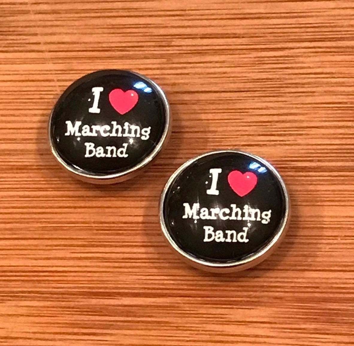 Snap Buttons I Love Marching Band Set of 2 Band Music 20mm Jewelry NEW ...