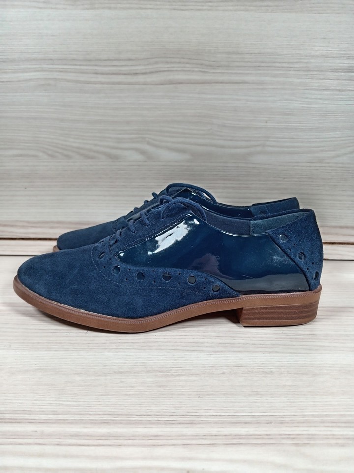 Clarks Somerset Taylor Blue Suede Leather Oxford Size UK 5 Lace Up ...