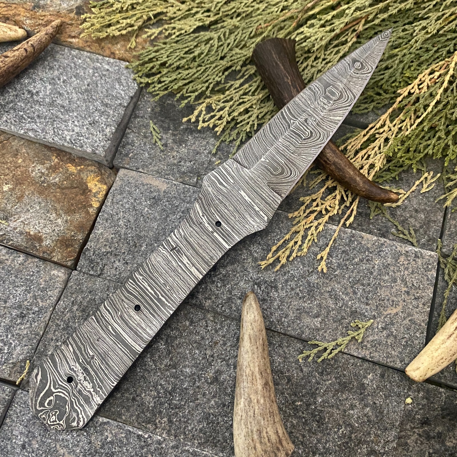 SHARD BLADE HAND FORGED DAMASCUS STEEL DAGGER BLANK BLADE HUNTING KNIFE ...